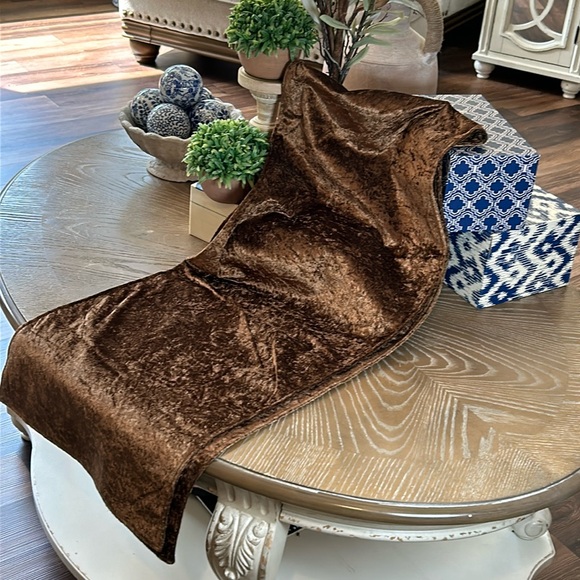 Dining | New Shabby Chic Cottage Elegant Crushed Velvet Chocolate Brown ...